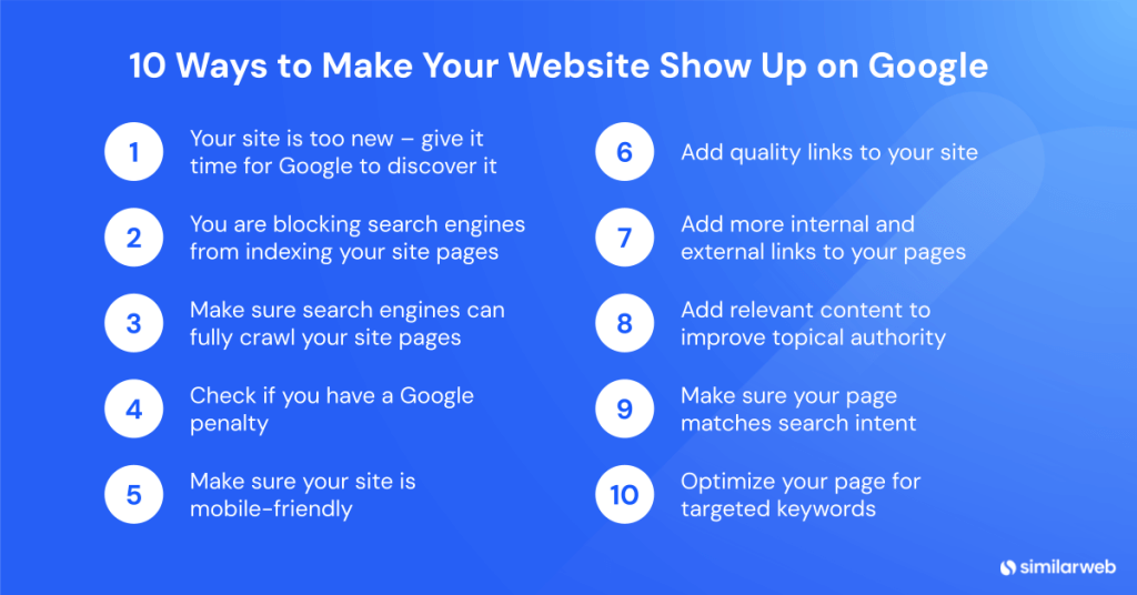 10 Ways To Make Your Website Show Up On Google | Similarweb